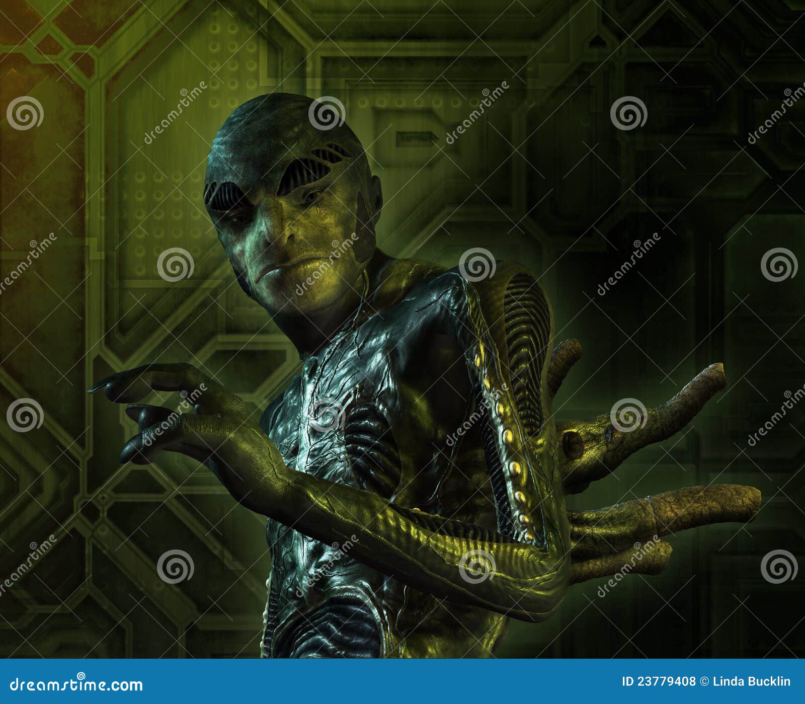 Alien Creature Portrait stock illustration. Illustration of space ...