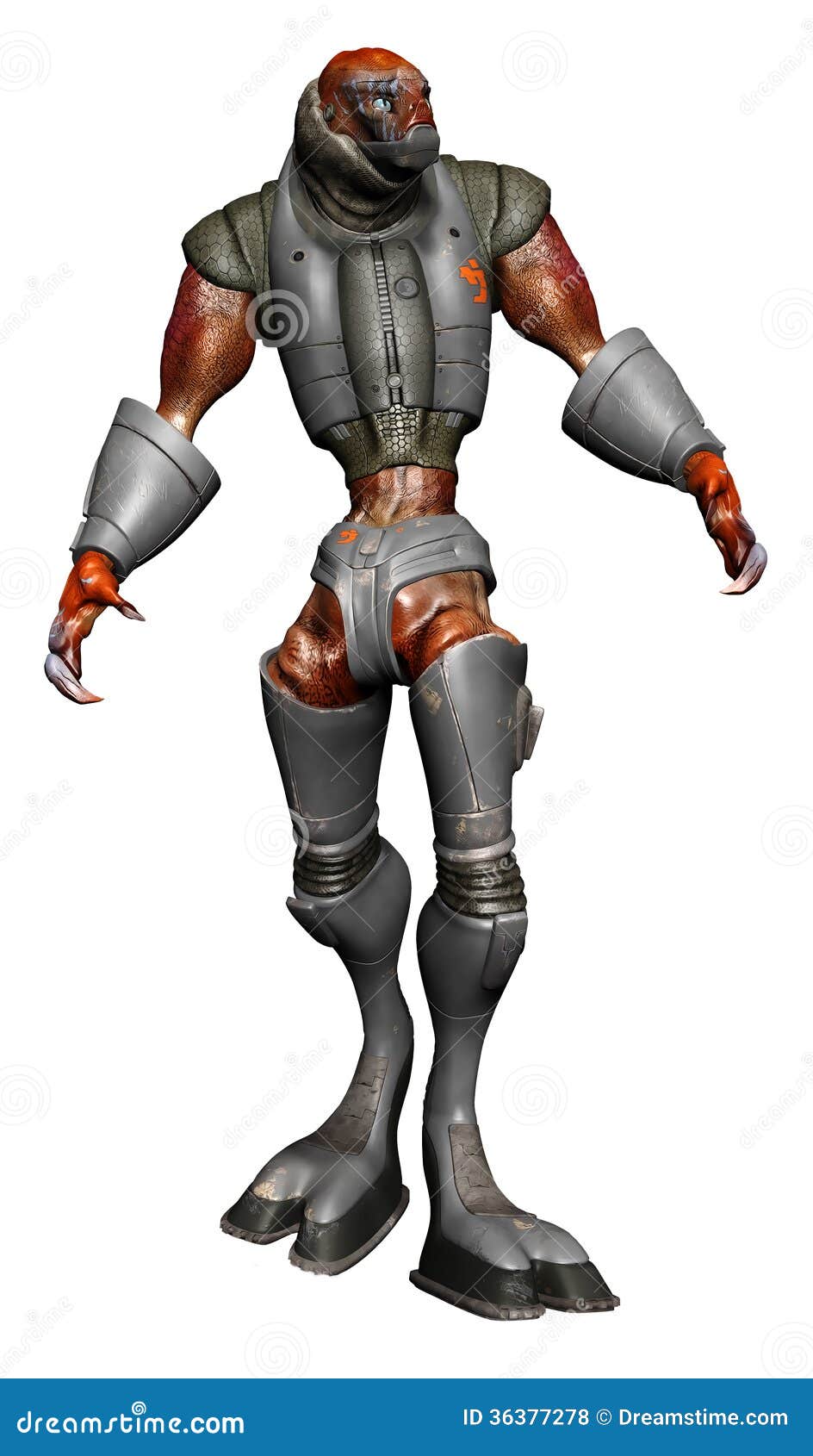 Alien Creature in Steel Armor Stock Illustration - Illustration of ...