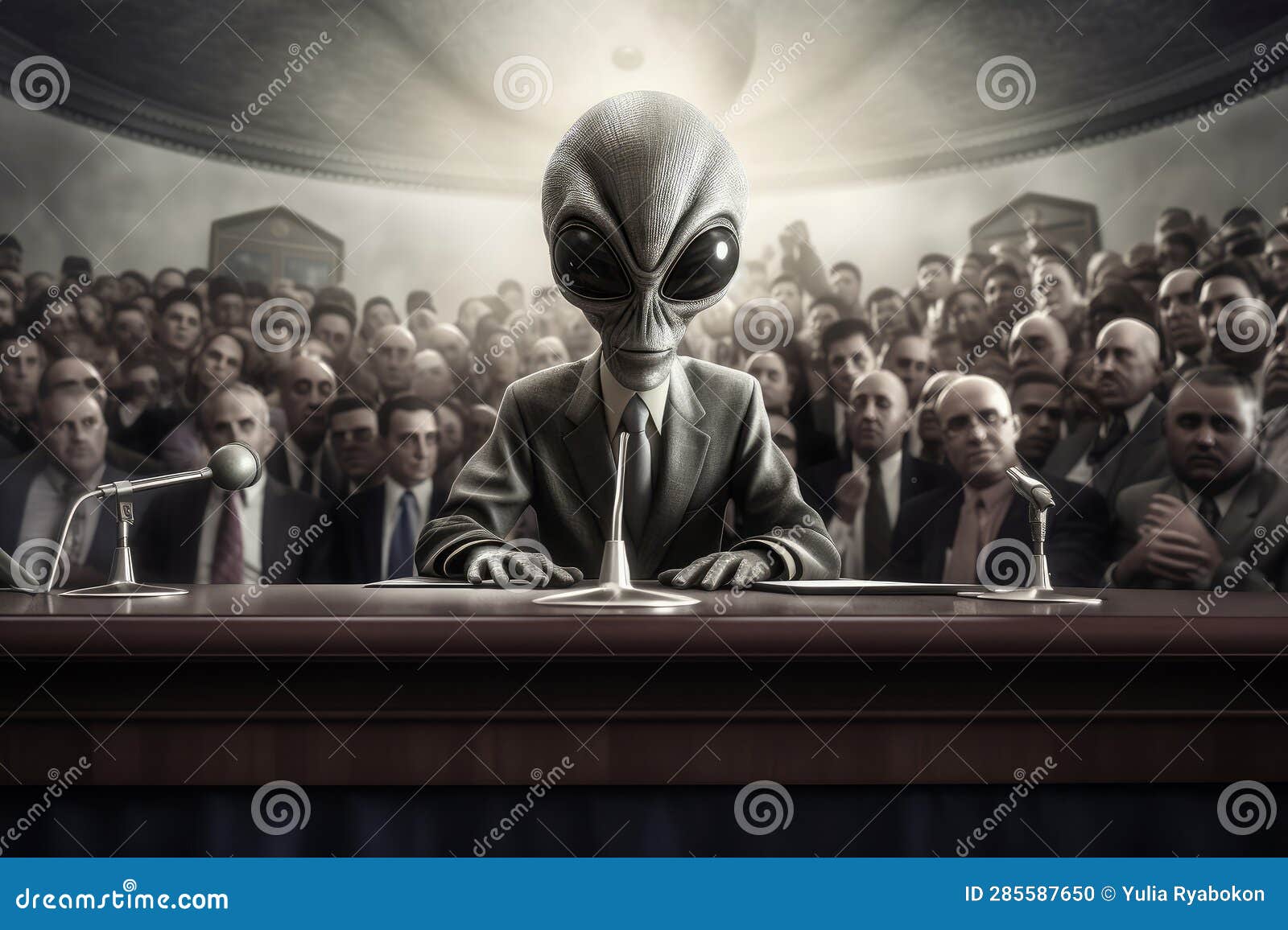 Alien crowd. Generate Ai stock illustration. Illustration of fantasy ...