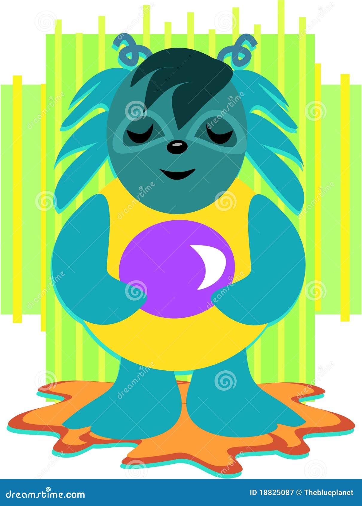 Alien with Crystal Ball stock vector. Illustration of alien - 18825087