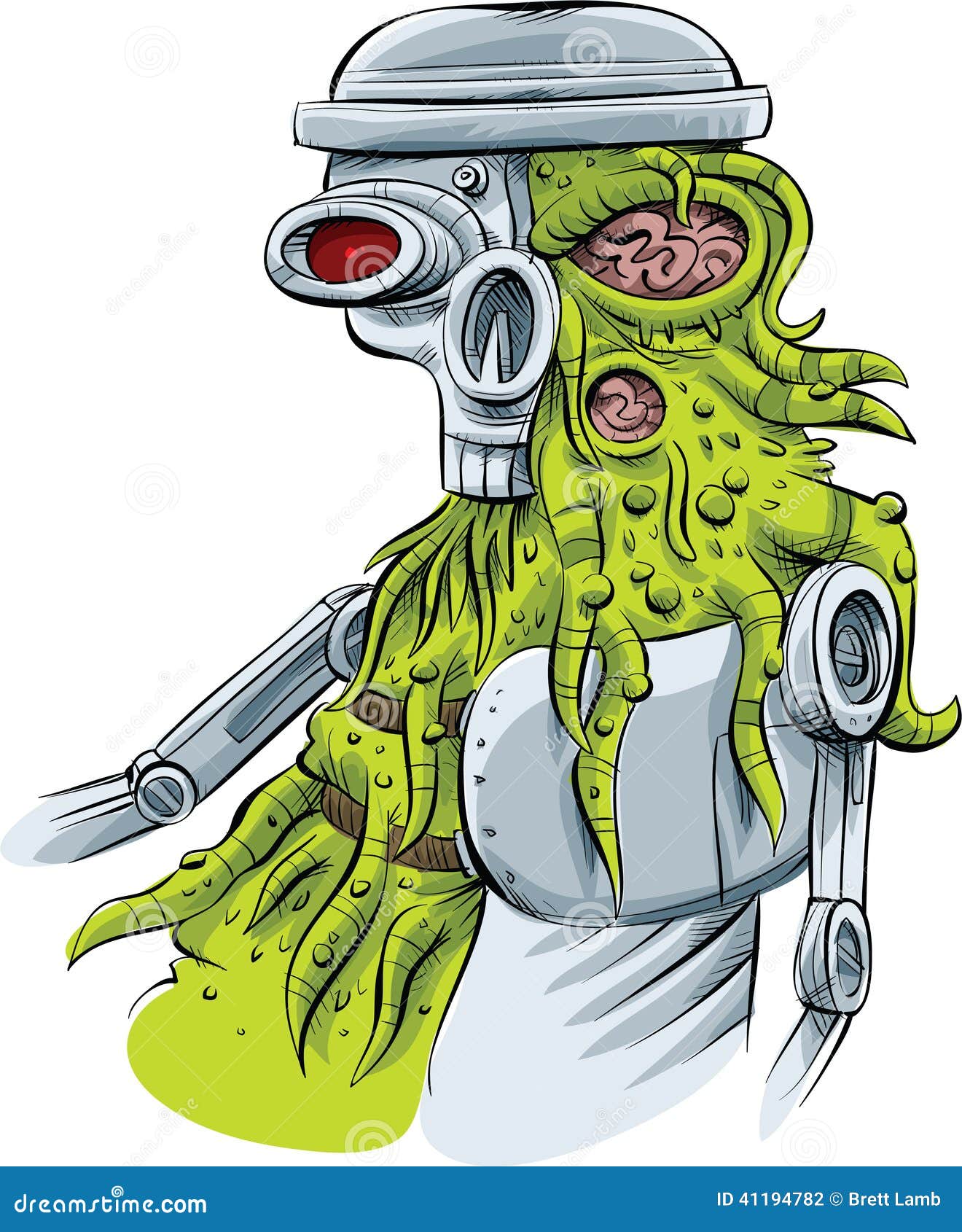Alien Cyborg stock illustration. Illustration of isolated - 41194782