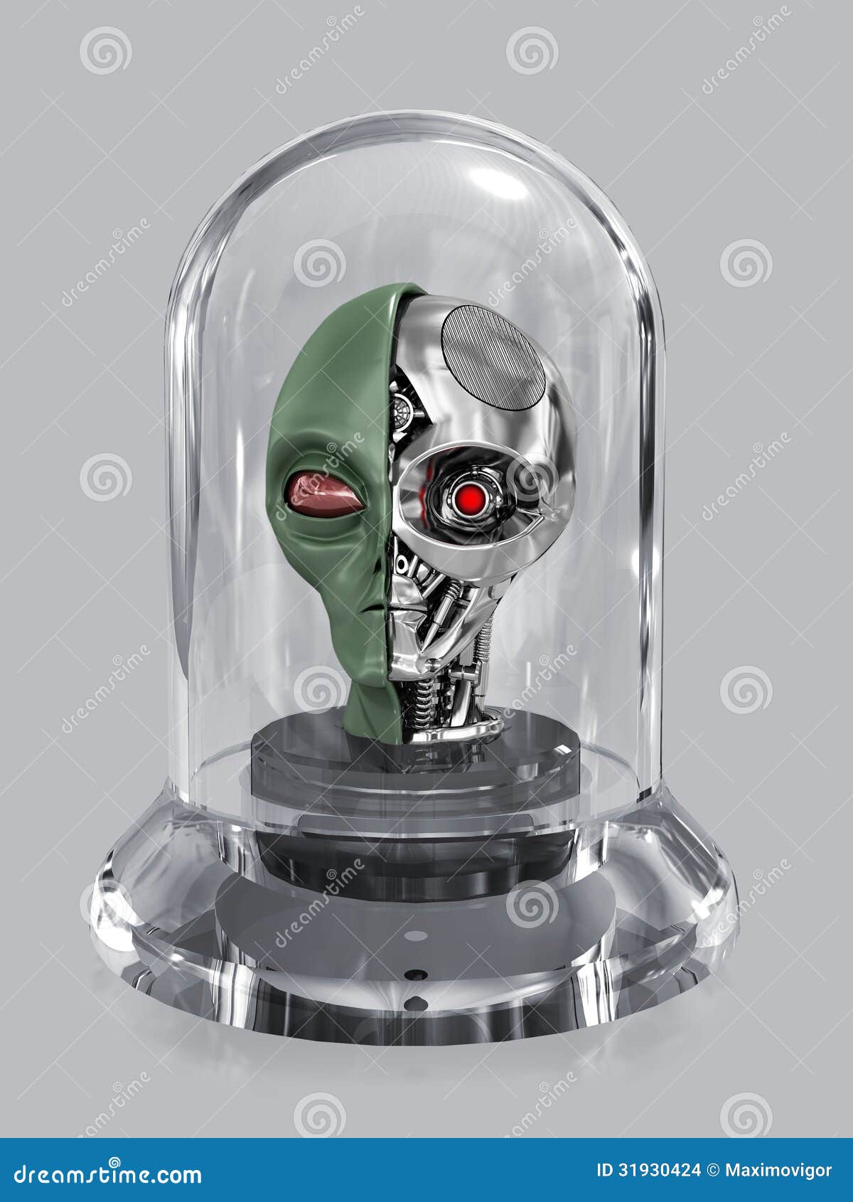 Alien cyborg stock illustration. Illustration of contact - 31930424