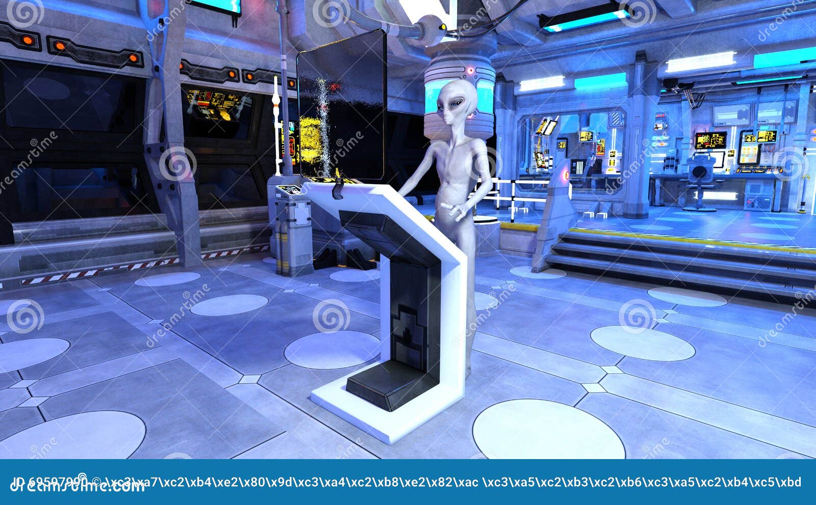 Alien stock photo. Image of room, science, gray, computer - 69597990