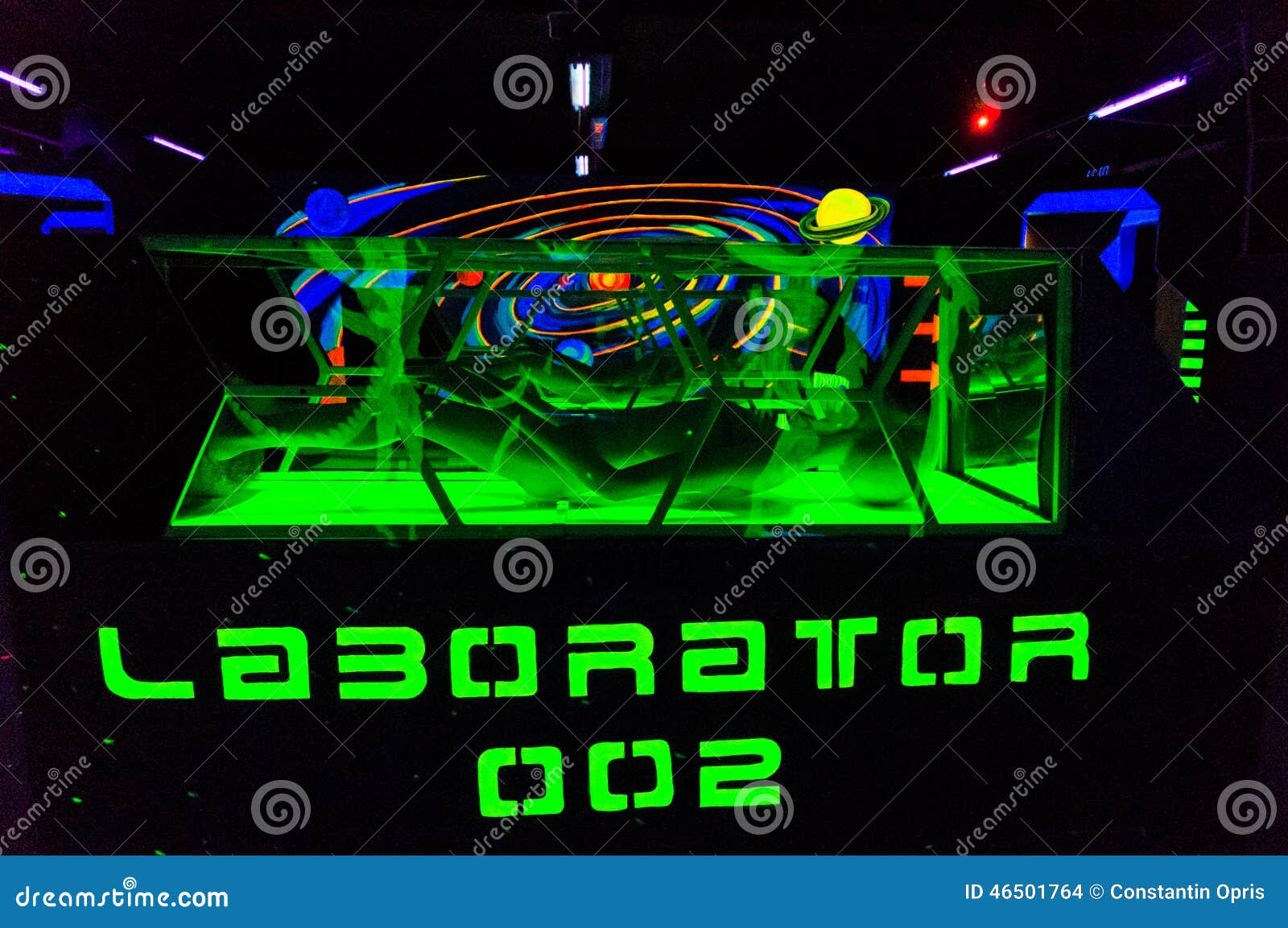 Alien Decorations in Laser Tag Room Editorial Stock Image - Image of ...