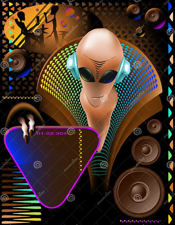 Alien design club flyer stock vector. Illustration of disco - 12836130