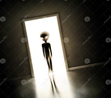 Alien at door stock vector. Illustration of future, dark - 34567561