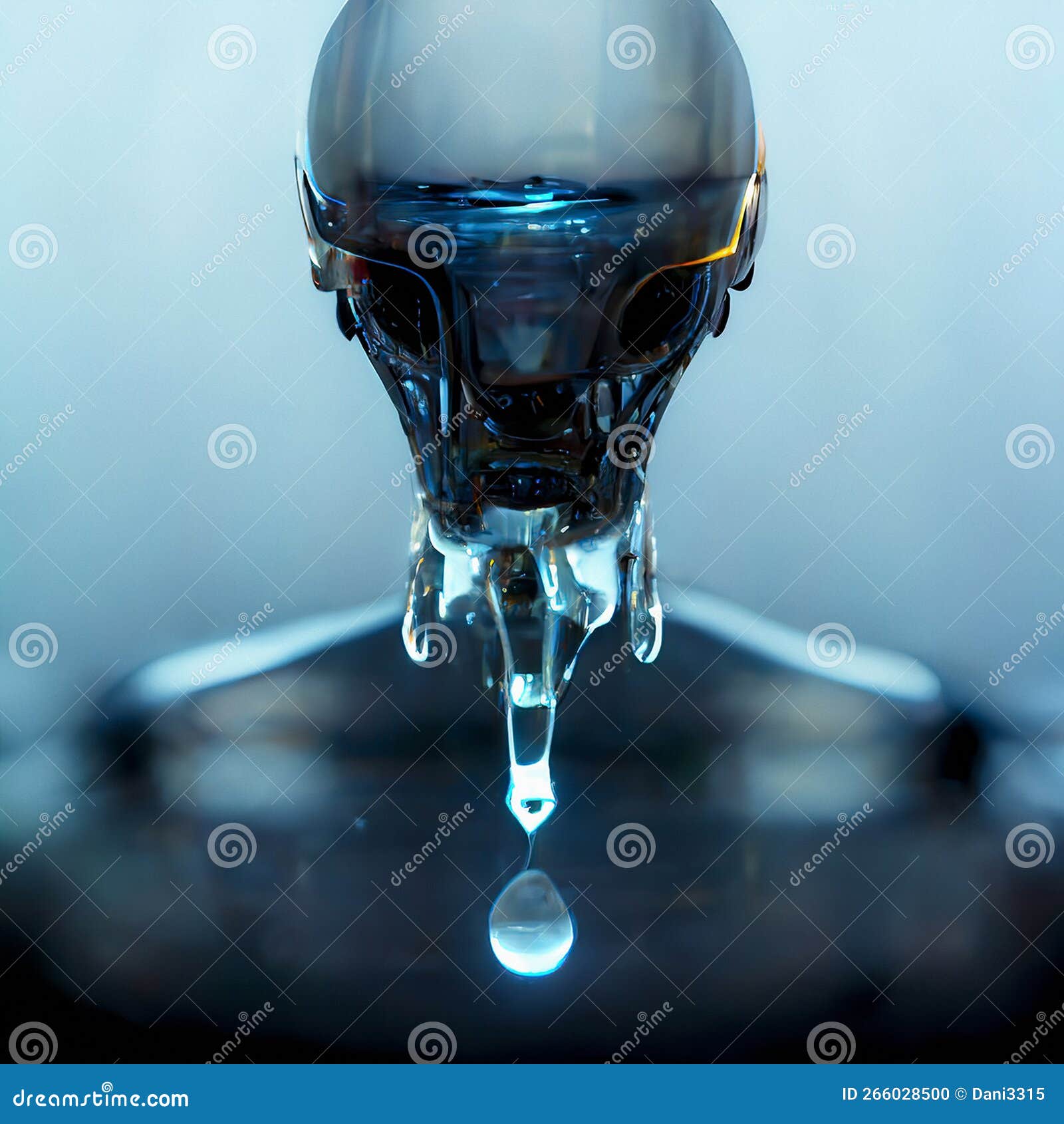 Alien Droid Coming Out of Water Stock Illustration - Illustration of ...