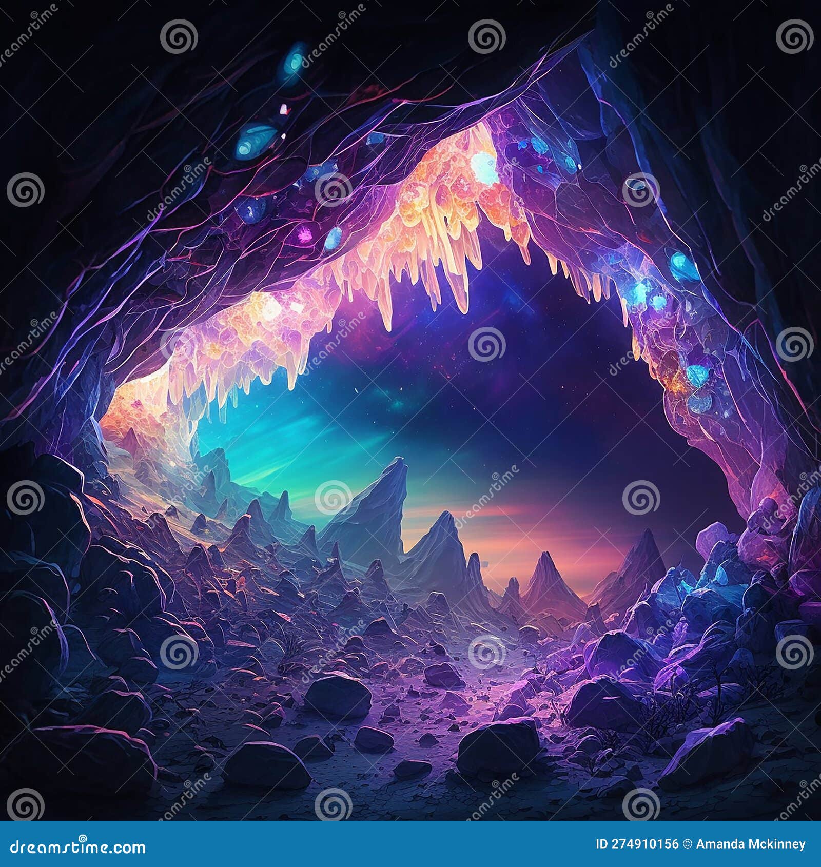 Alien Dystopian Planet Scenery. Ai Generated. Stock Illustration ...