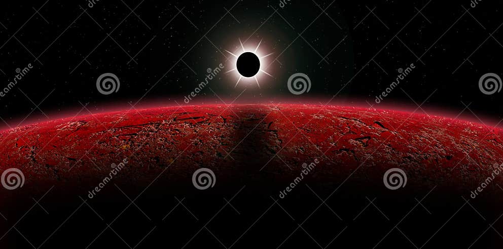 Alien eclipse. stock illustration. Illustration of design - 50657198