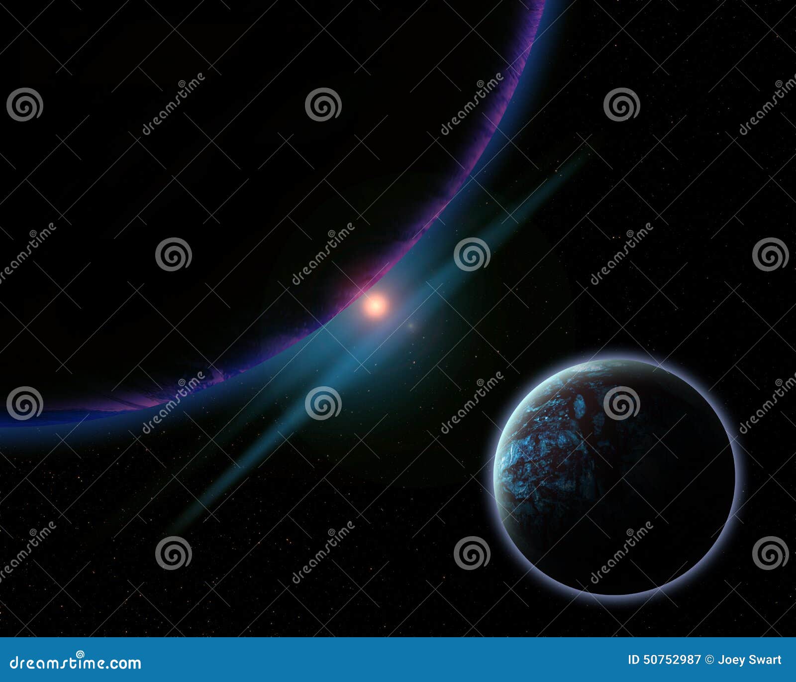 Alien eclipse. stock illustration. Illustration of fiction - 50752987