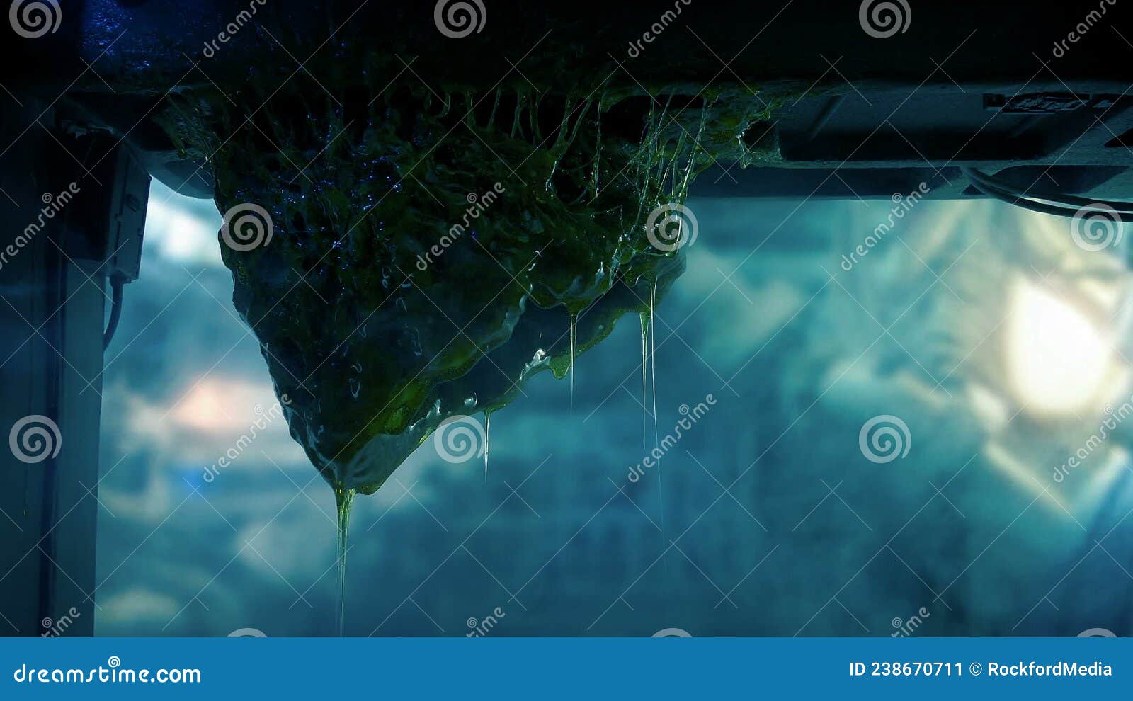 Alien Egg on Ceiling in Flashing Lights and Smoke Stock Video - Video ...