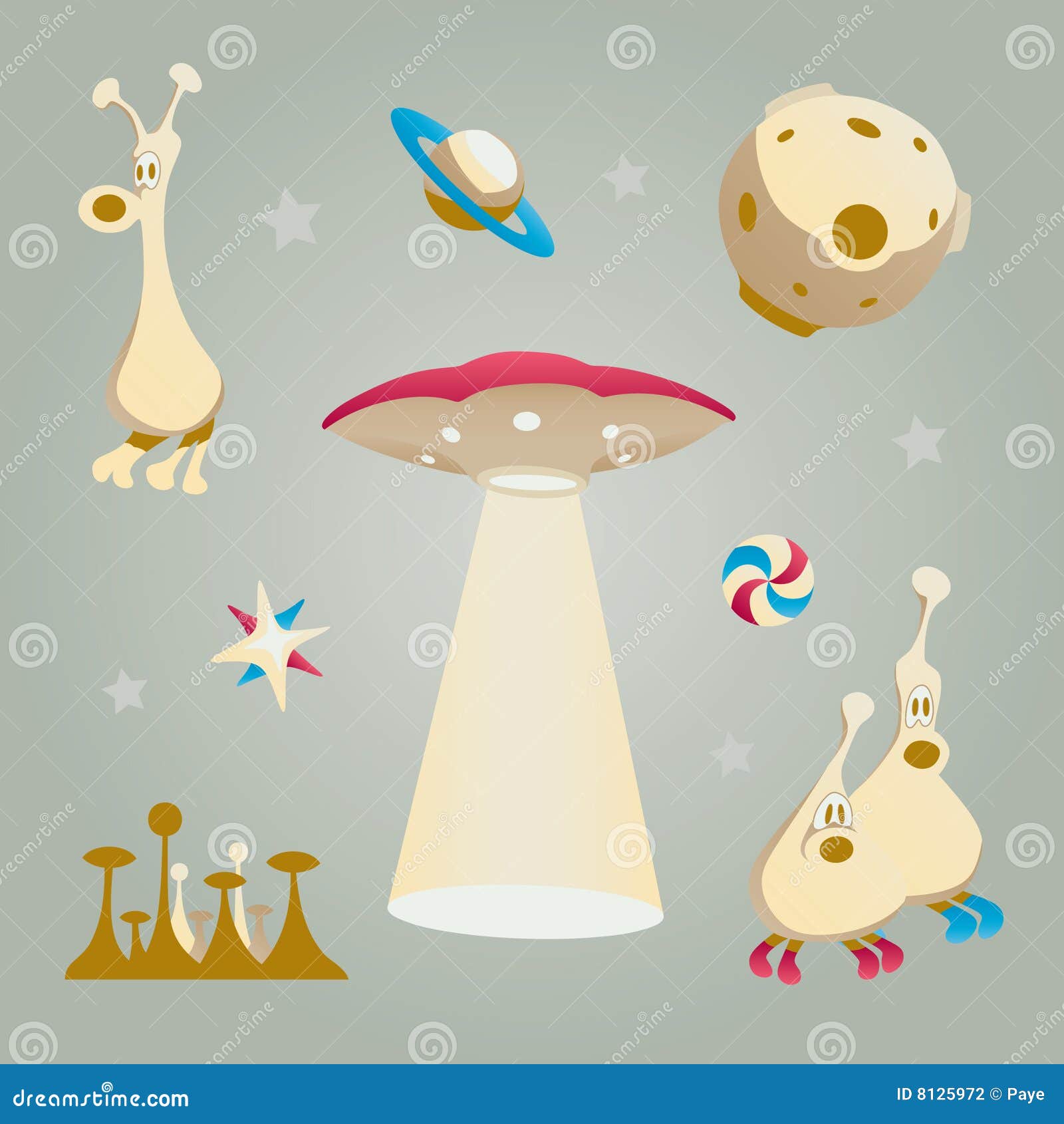 Alien Elements stock vector. Illustration of design, colorful - 8125972