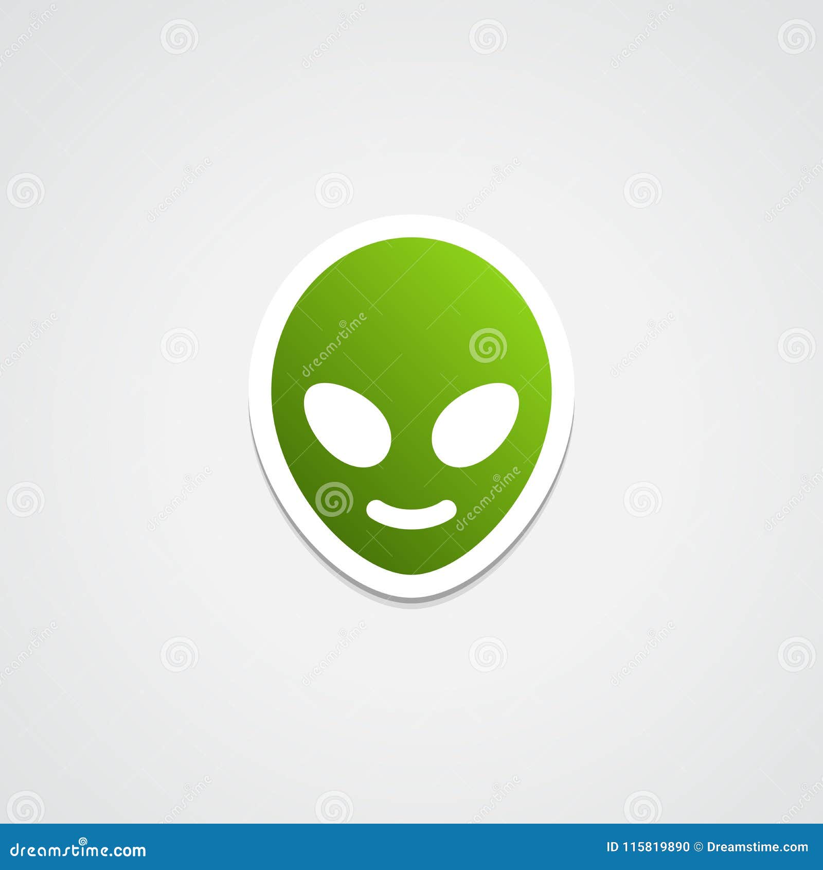 Alien Emoji Sticker Icon stock illustration. Illustration of alien ...