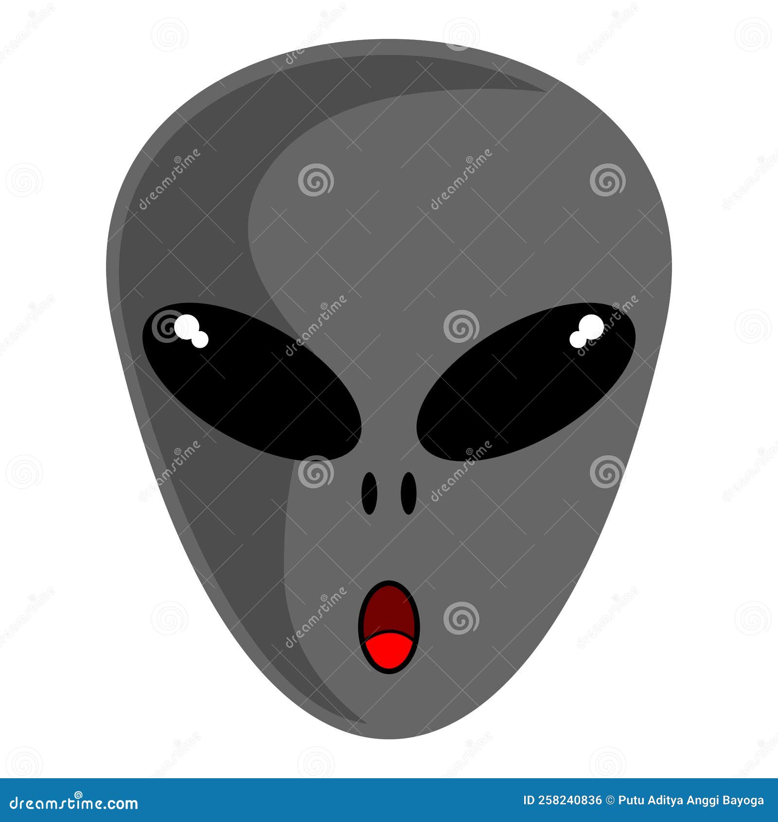 Alien emoticon amazed stock vector. Illustration of alien - 258240836