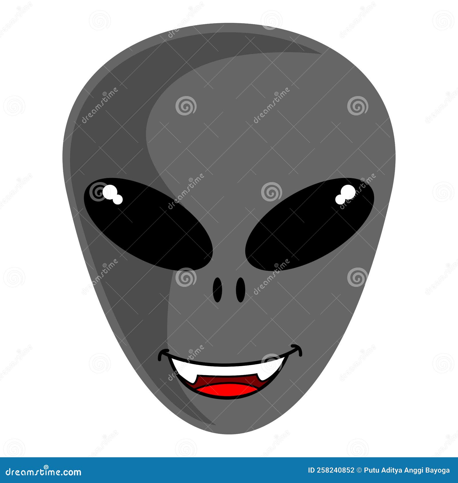 Alien Emoticon Smile Cartoon Vector | CartoonDealer.com #258240845