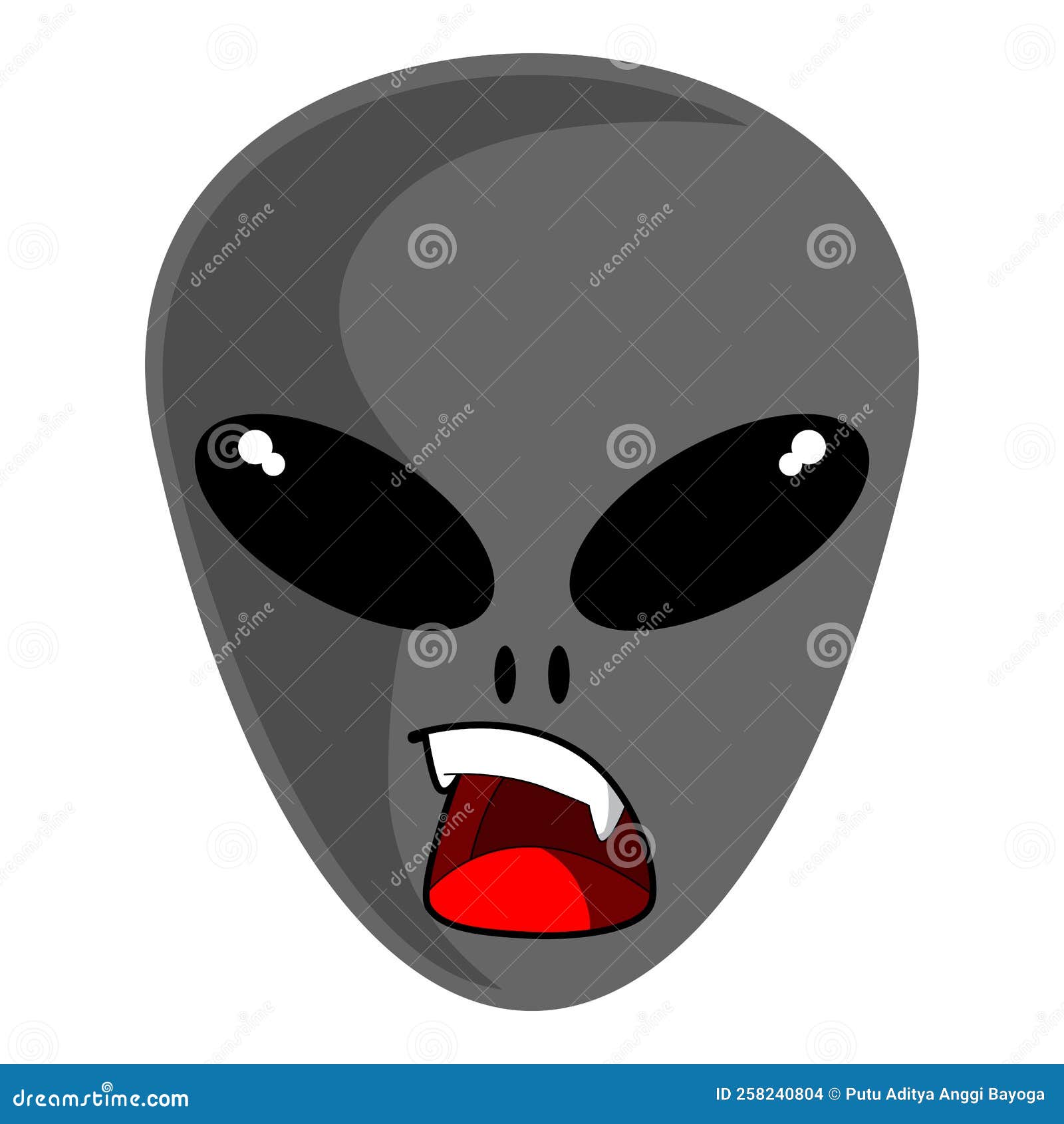 Alien emoticon shout stock vector. Illustration of flat - 258240804