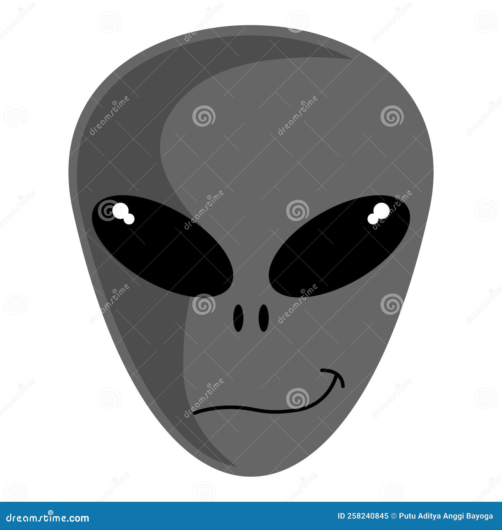 Alien emoticon smile stock vector. Illustration of cartoon - 258240845