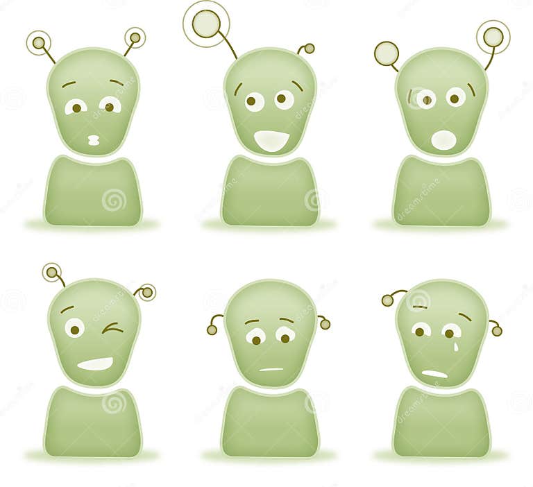 Alien emotion characters stock vector. Illustration of alien - 5760575