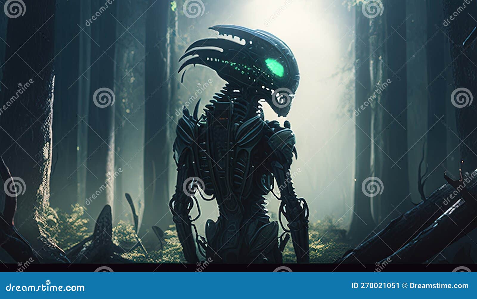 Alien Exploring Mystical Forest, Encountering Strange Flora and Fauna ... Alien Exploring Mystical Forest, Encountering Strange Flora and Fauna ...