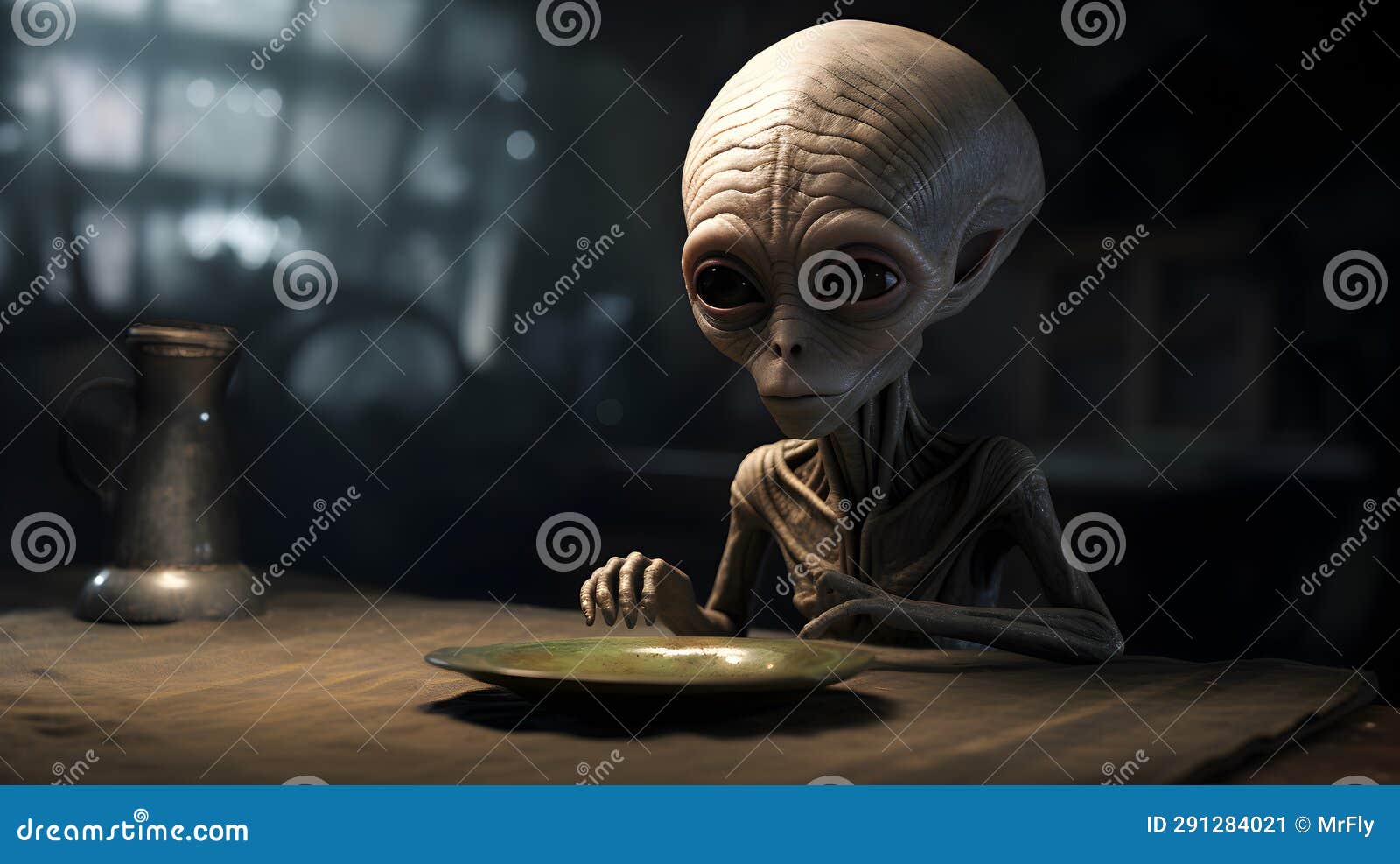 Alien Extraterrestrial Creature from Another Planet Stock Illustration ...