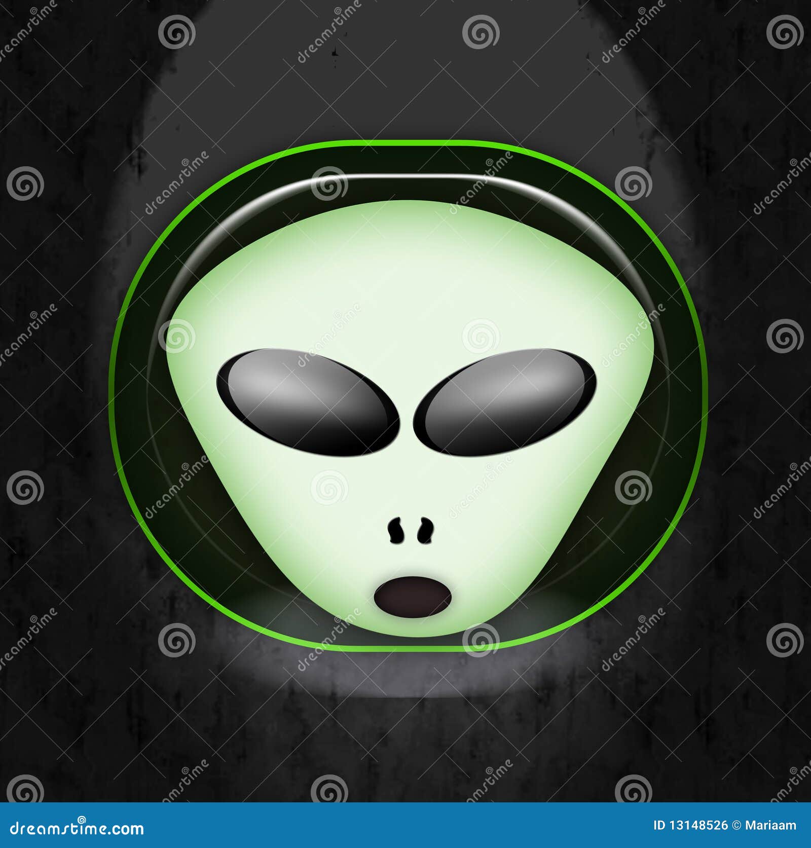 Alien Face Icon Set, Humanoid Head Cartoon Vector | CartoonDealer.com ...