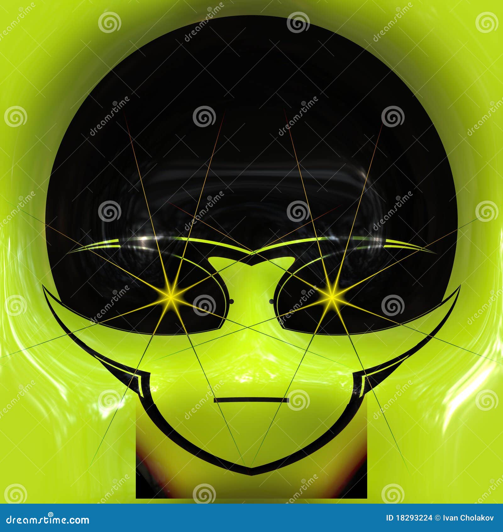 Alien Face Icon Set, Humanoid Head Cartoon Vector | CartoonDealer.com ...