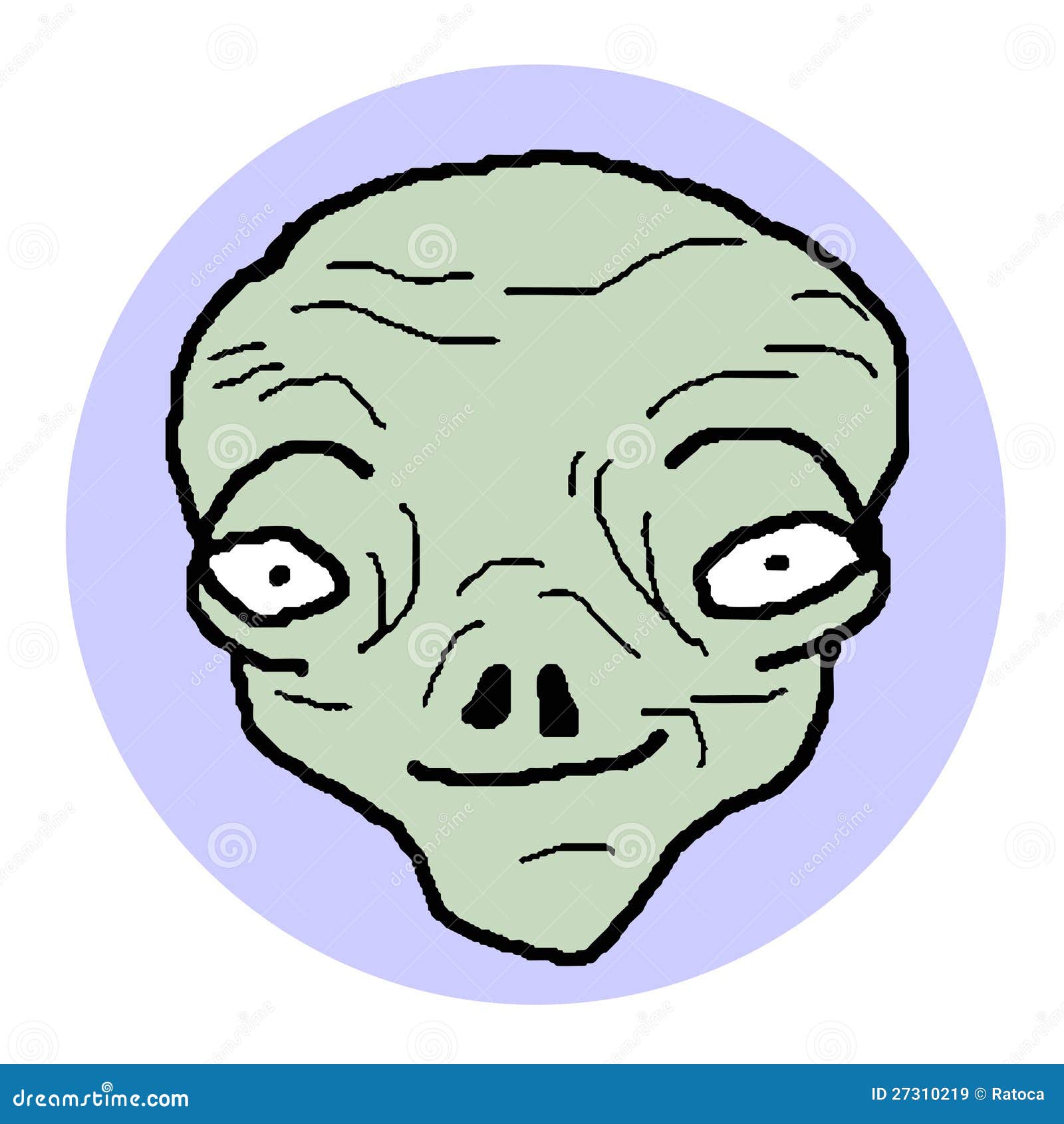 Alien face stock vector. Illustration of rare, expression - 27310219