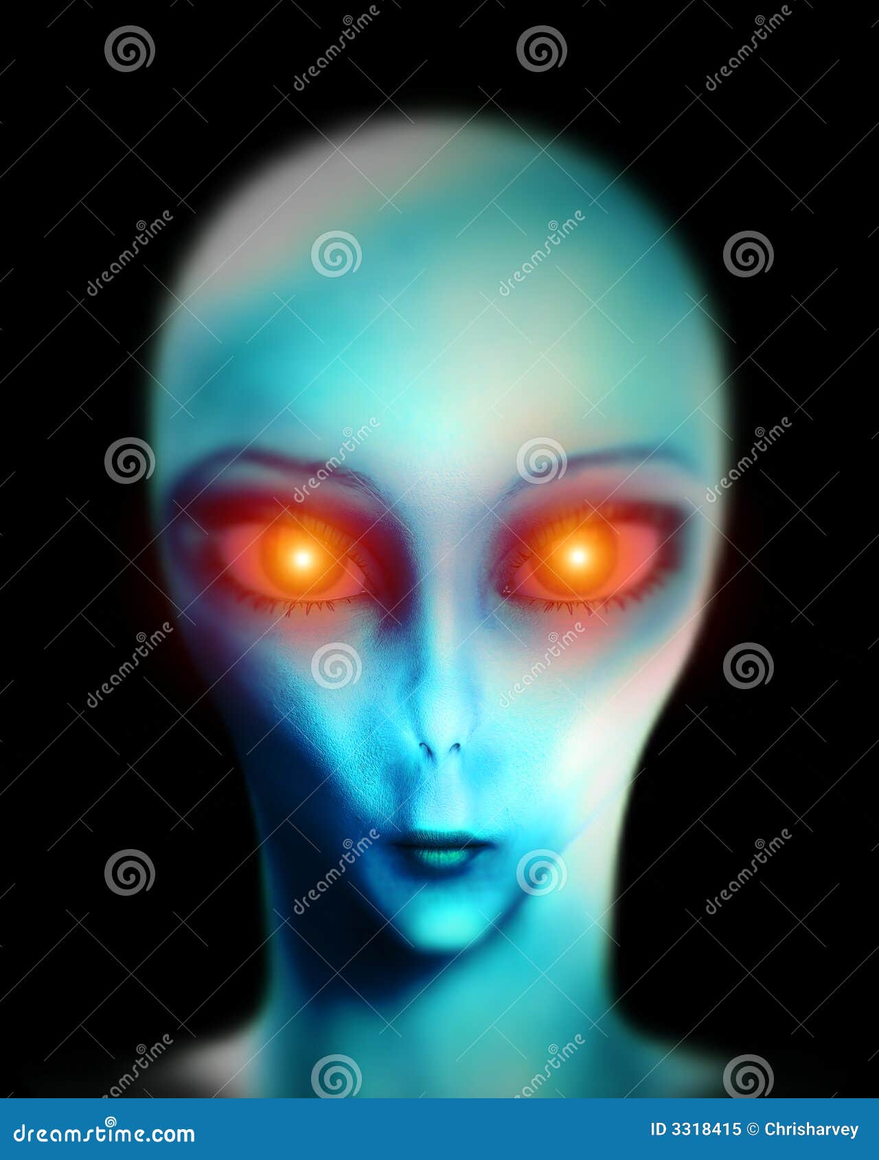 Alien Face stock illustration. Illustration of extra, bald - 3318415