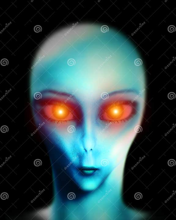 Alien Face stock illustration. Illustration of extra, bald - 3318415