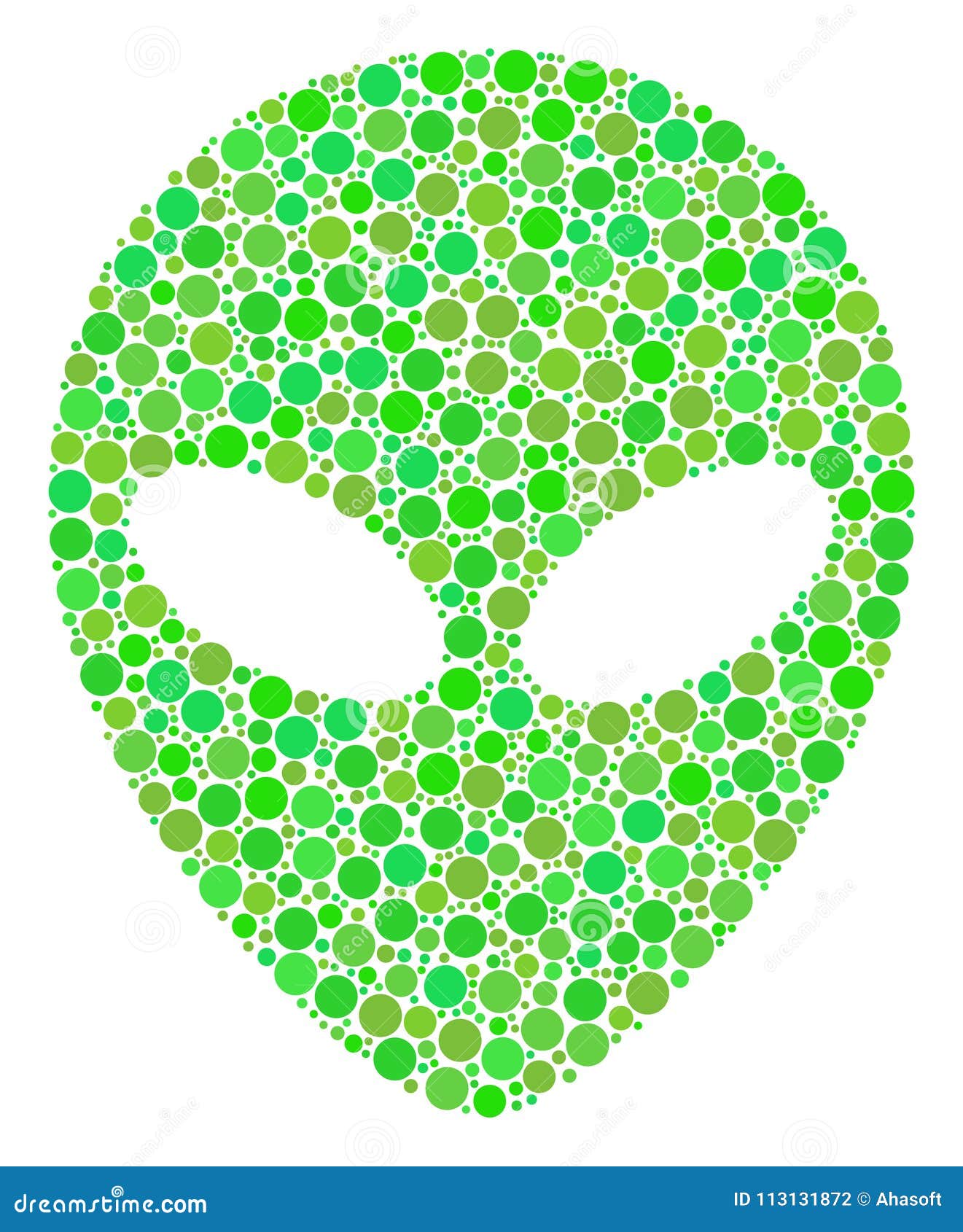 Alien Face Mosaic of Circles Stock Vector - Illustration of organized ...