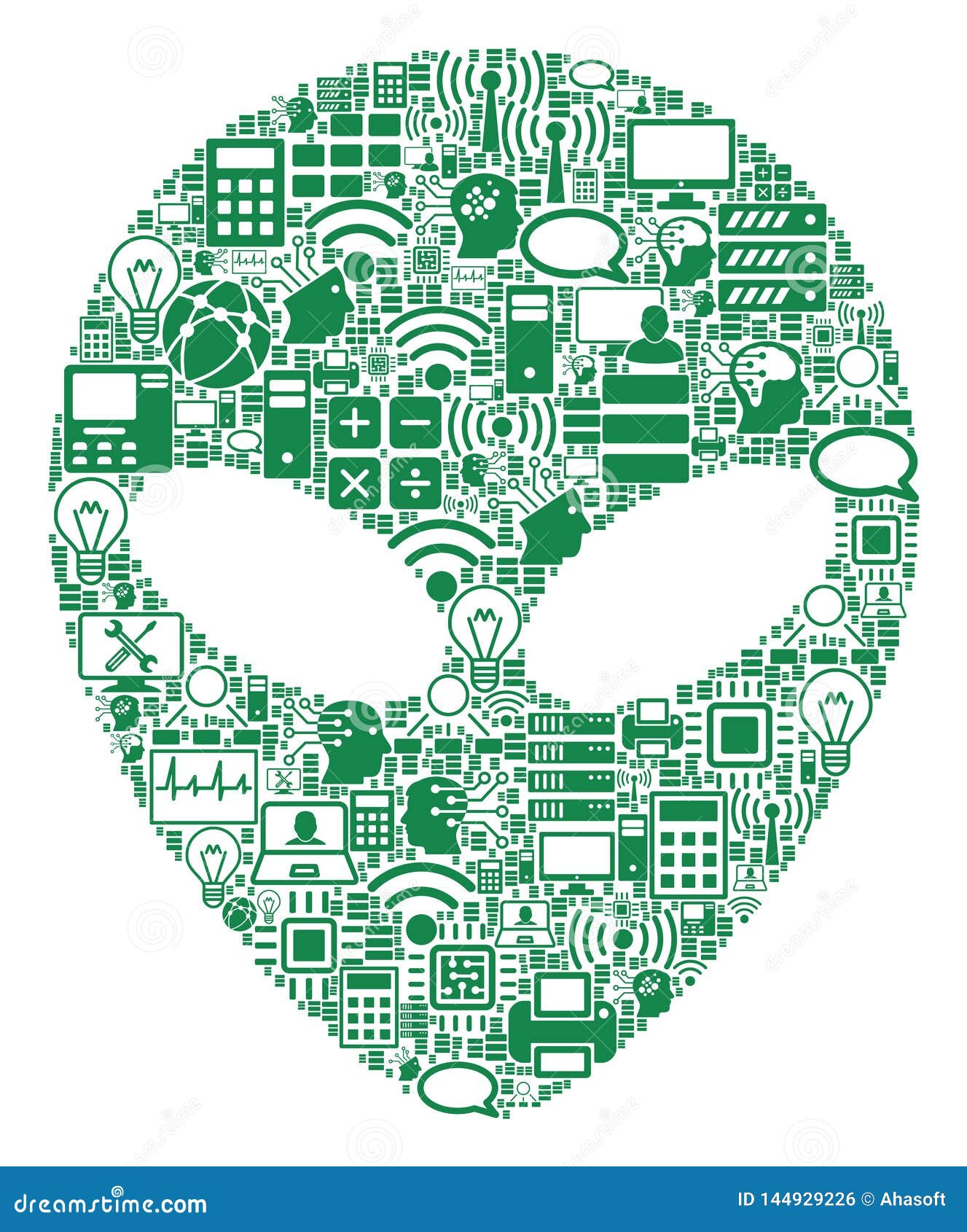 Alien Face Mosaic Icon for BigData and Computing Stock Vector ...