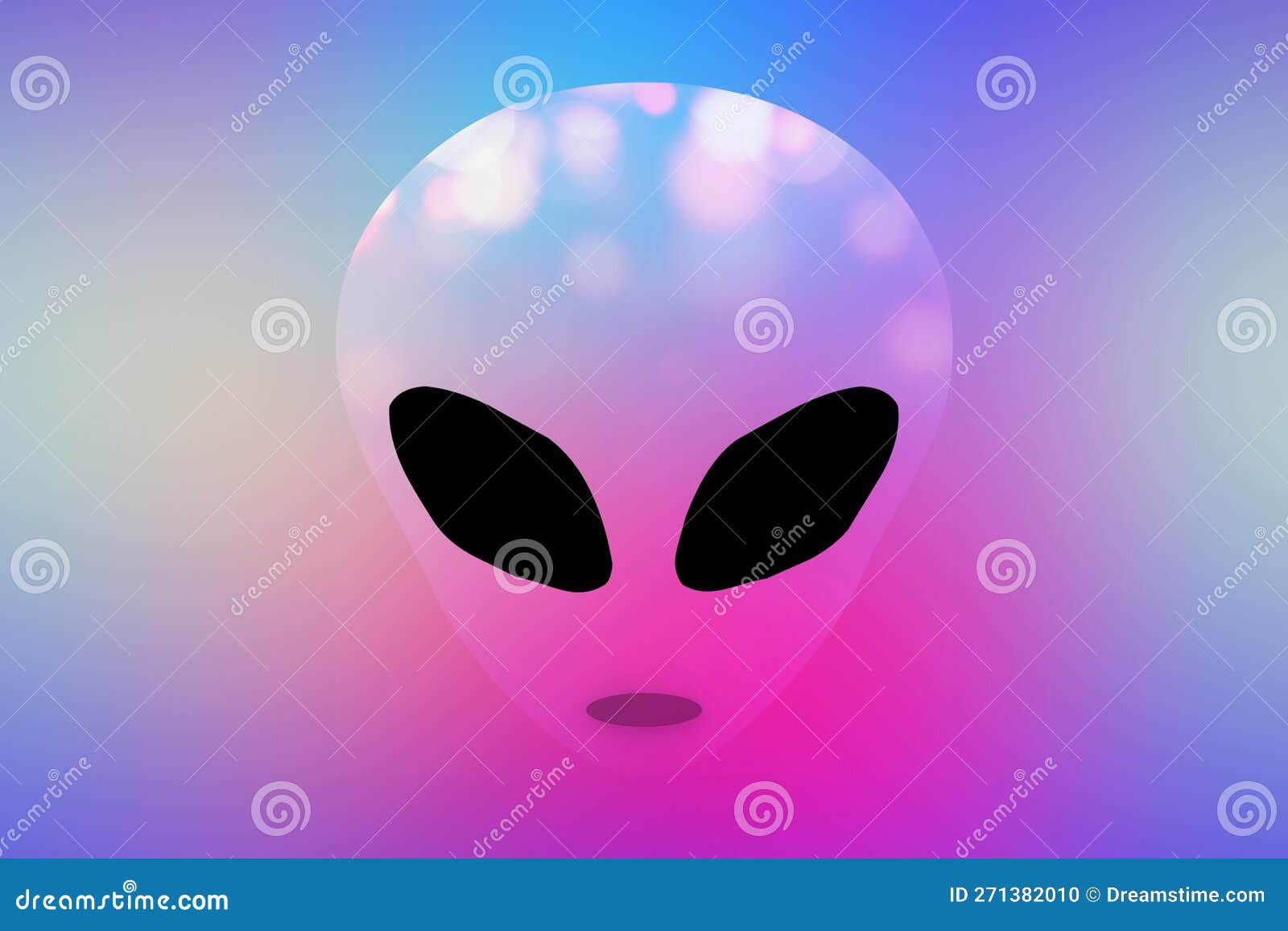 Alien Face on Colour Blur Background Stock Illustration - Illustration ...
