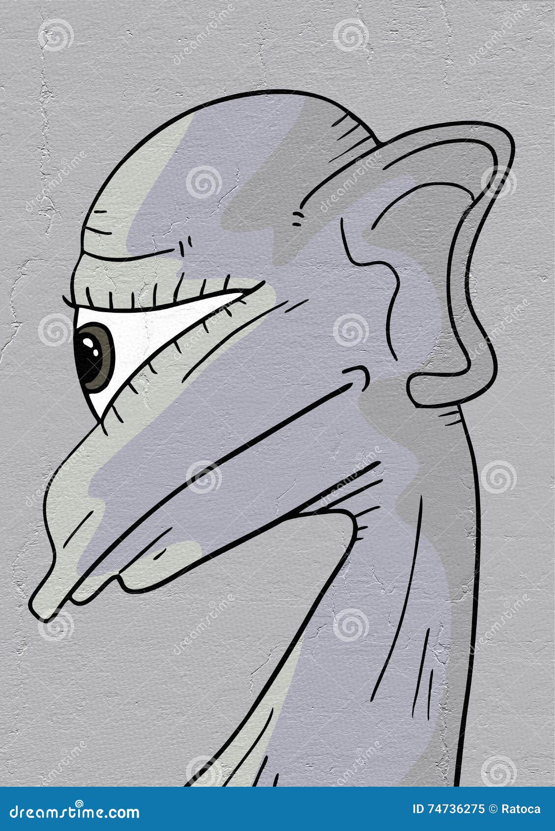 Alien face stock illustration. Illustration of cute, face - 74736275