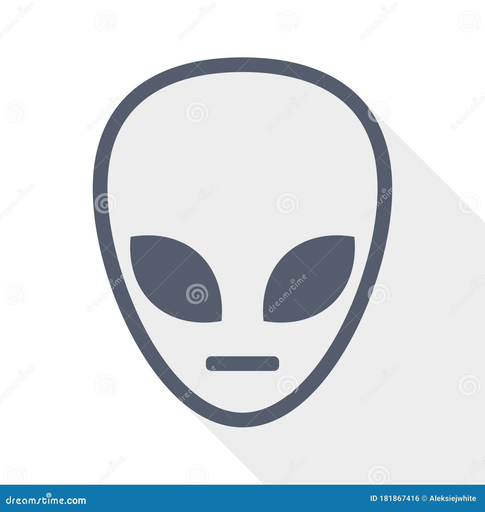 Alien Face Flat Design Vector Icon Stock Vector - Illustration of ...