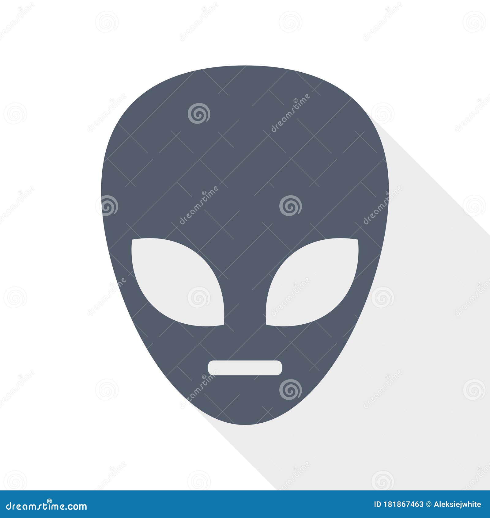 Alien Face Flat Design Vector Icon Stock Vector - Illustration of ...