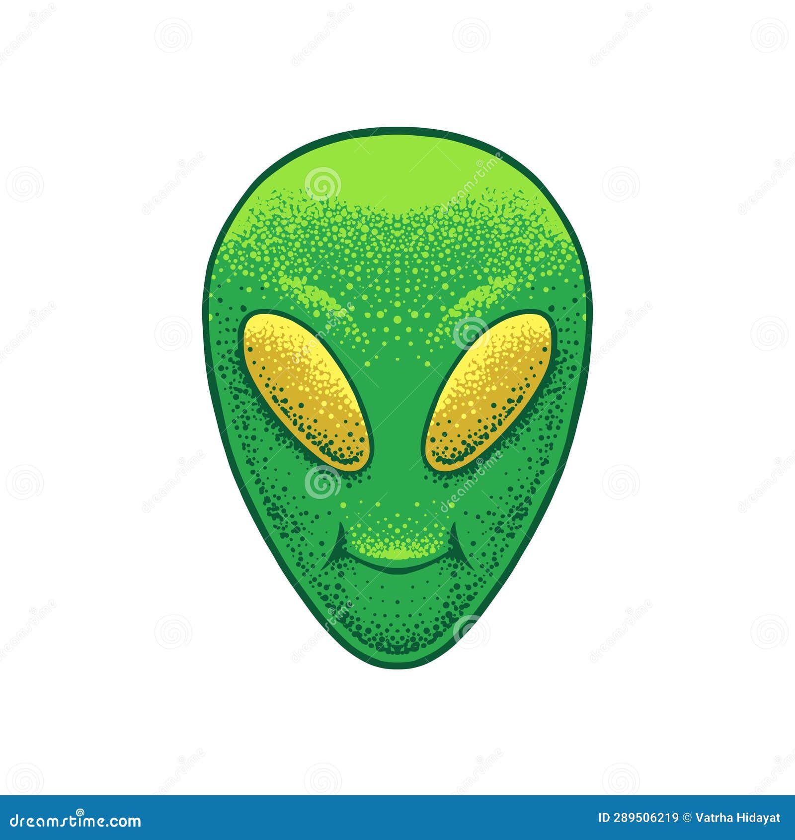 Alien Face Illustration stock vector. Illustration of cartoon - 289506219
