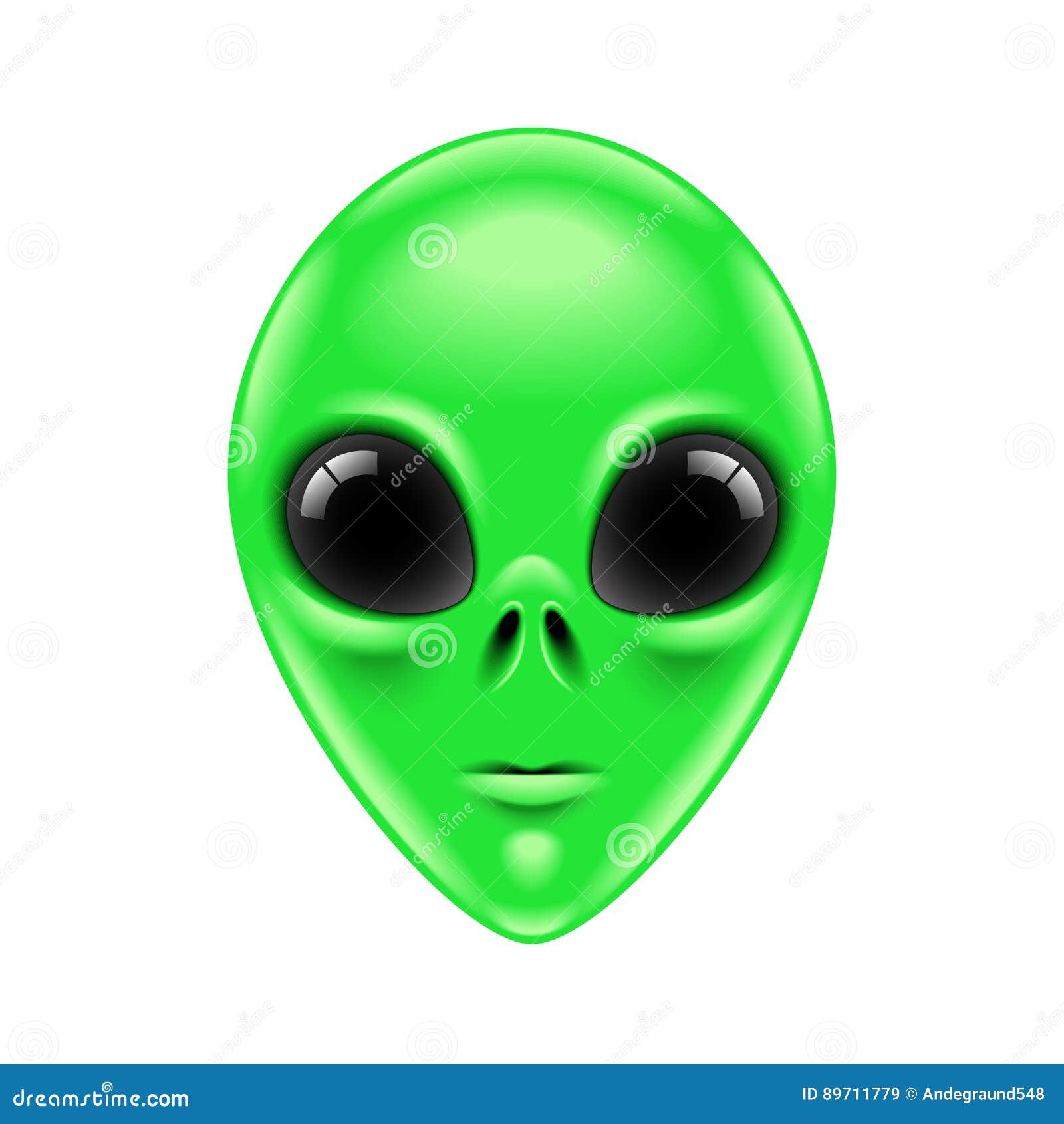 Alien Face Isolated on White Vector Stock Vector - Illustration of ...