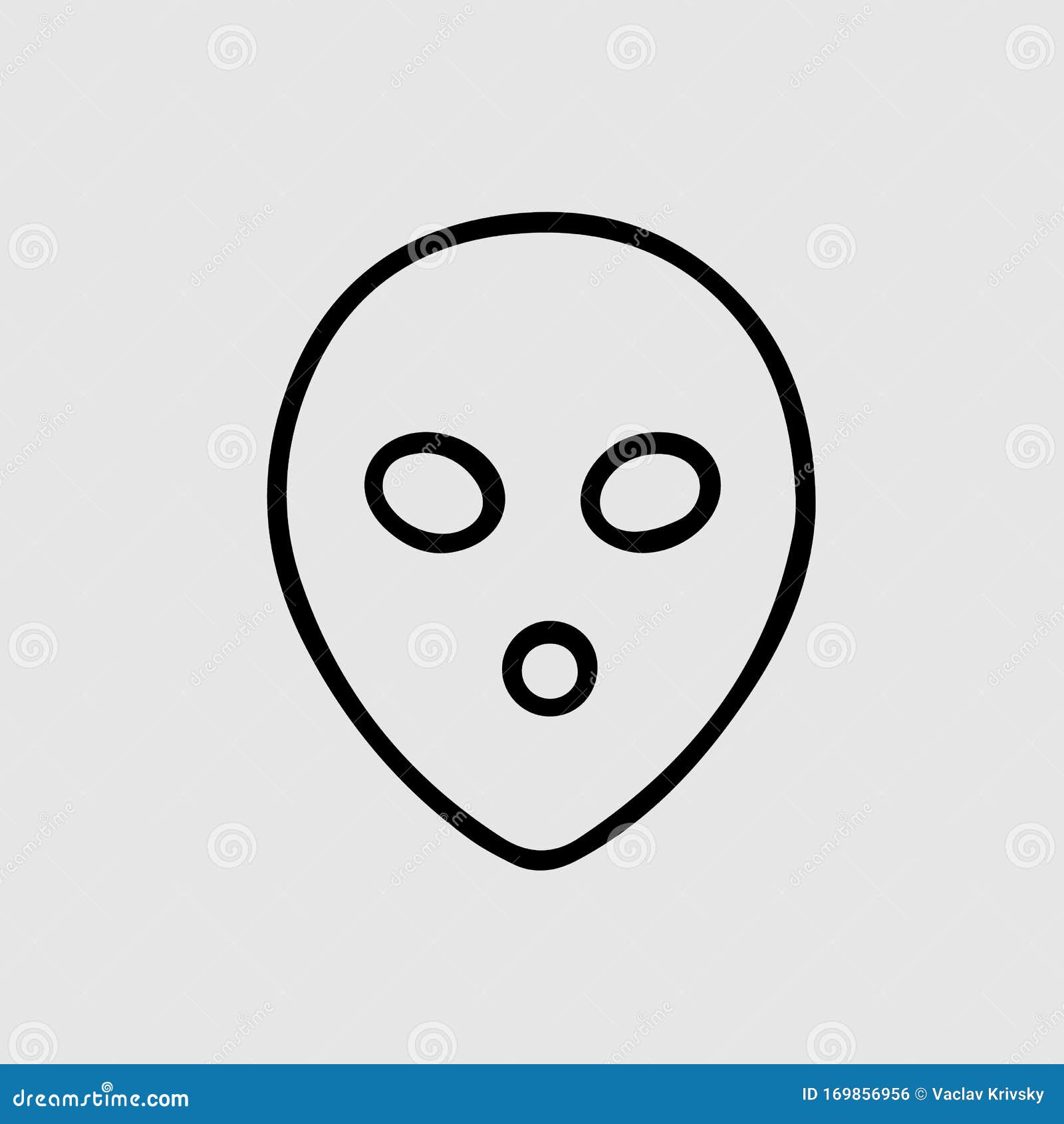 Alien face simple isolated stock vector. Illustration of isolated ...