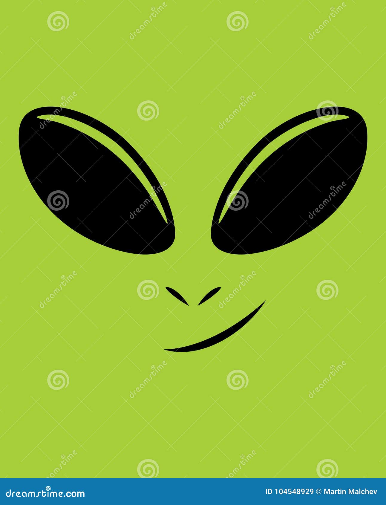 Alien Face stock vector. Illustration of smiling, martian - 104548929