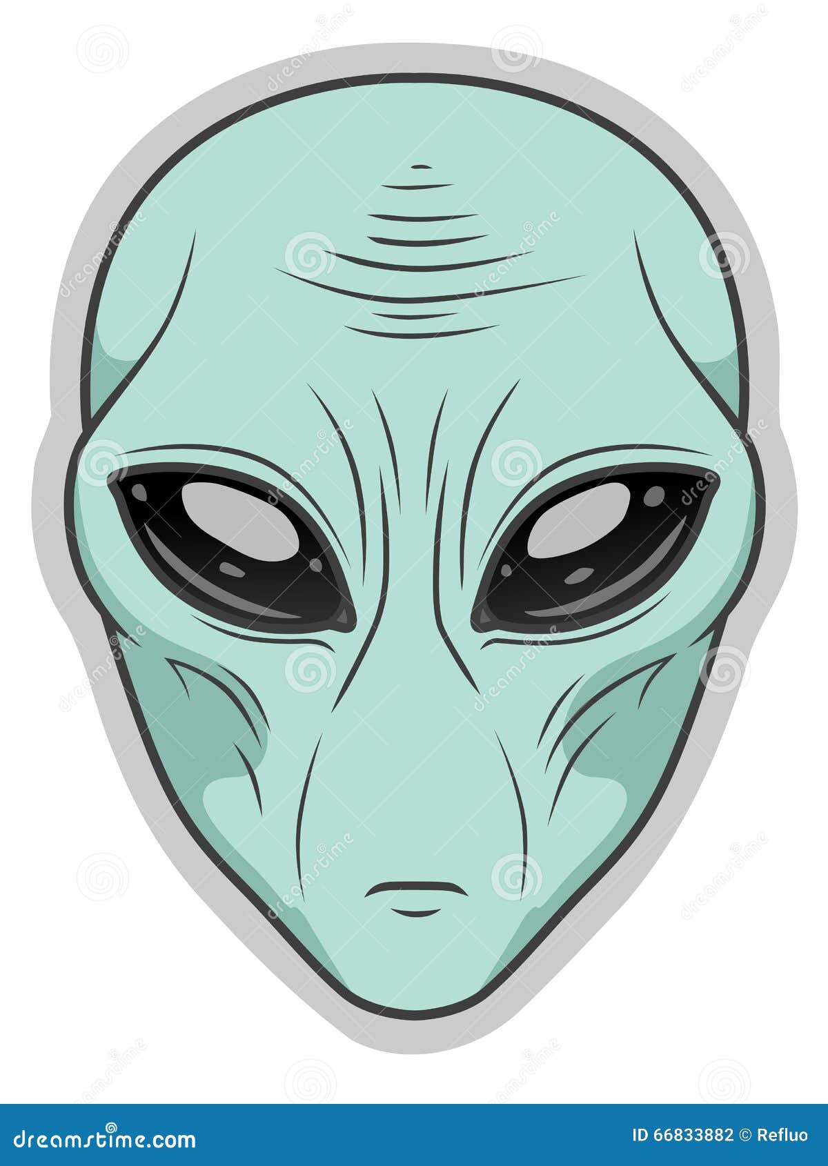 Alien face stock vector. Illustration of head, weird - 66833882