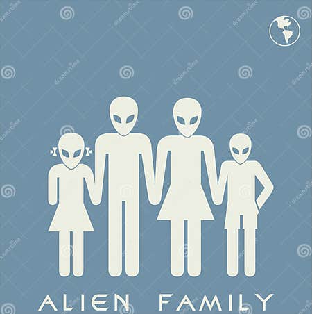 Alien family stock vector. Illustration of little, mother - 2132996