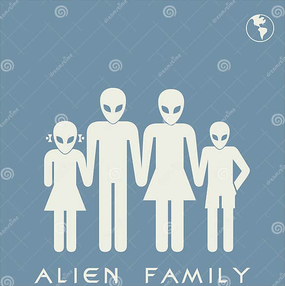 Alien family stock vector. Illustration of little, mother - 2132996