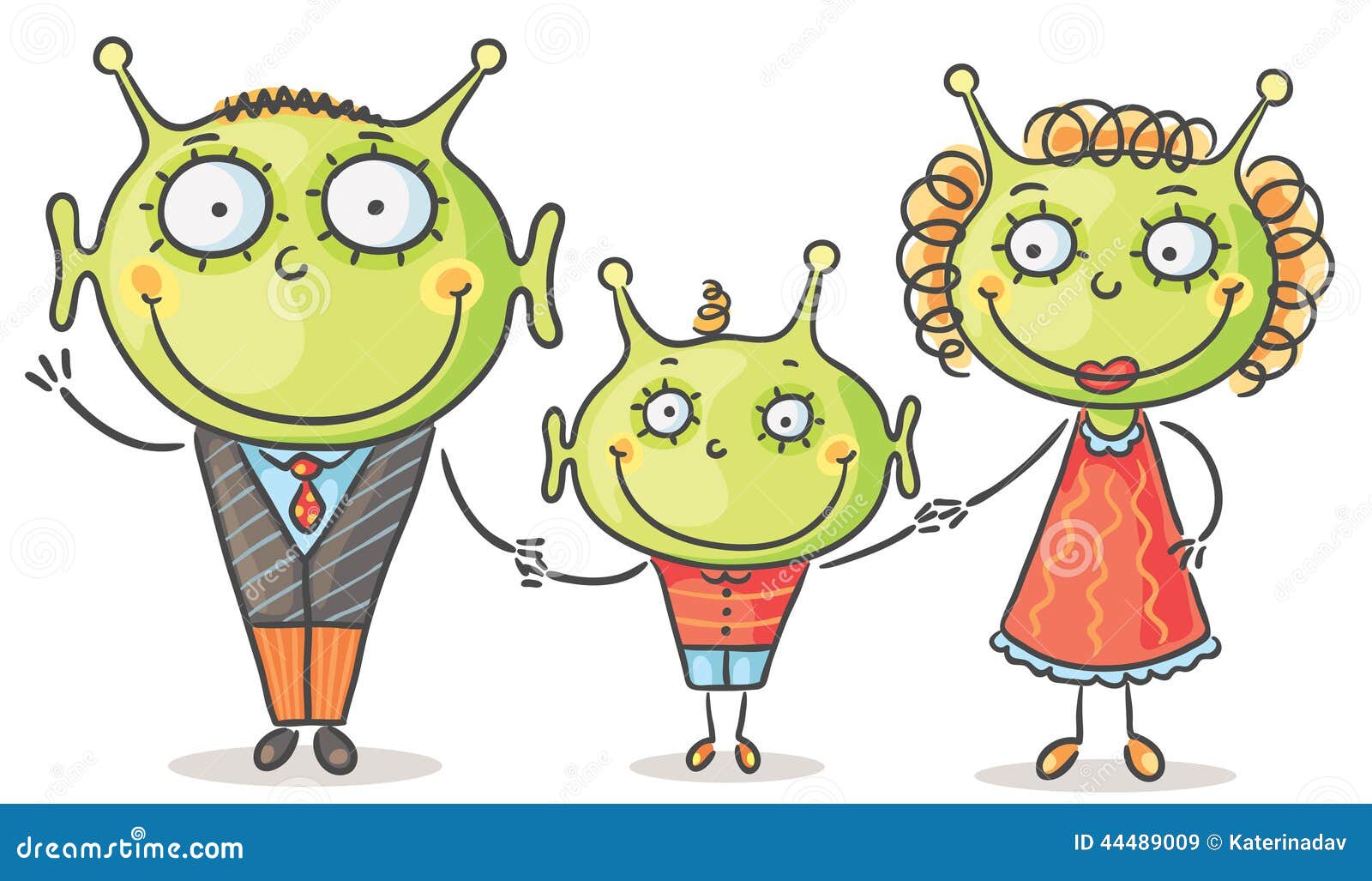 Alien Family Stock Vector - Image: 44489009