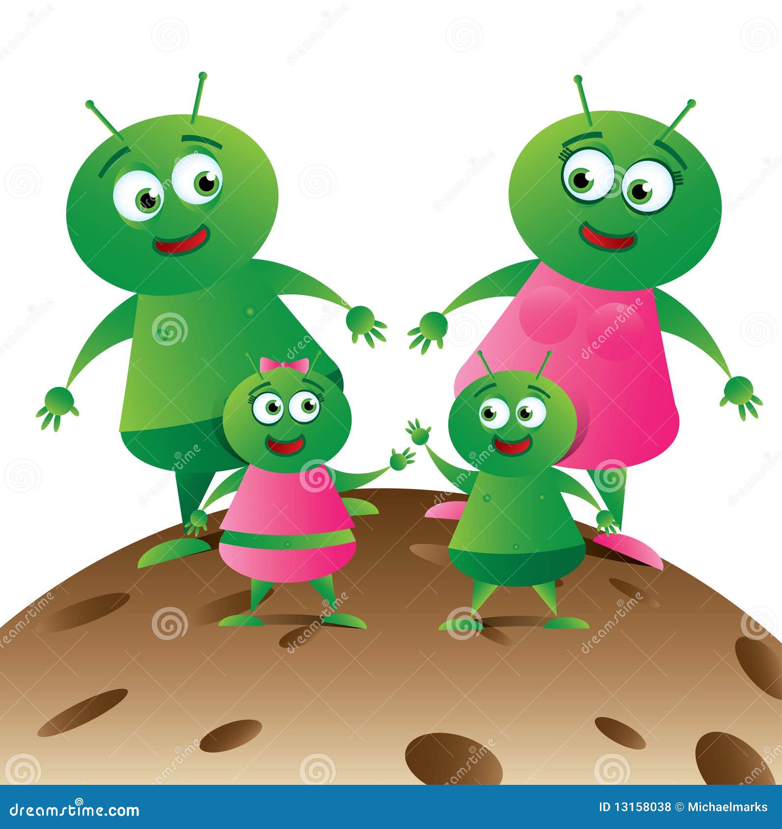 Alien Family on Planet_01 stock vector. Illustration of girl - 13158038