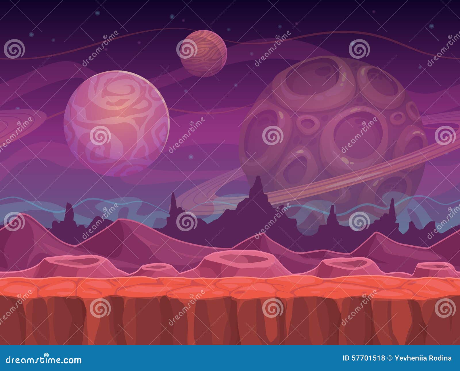 Alien Fantastic Plant Characters With Succulent Vegetation And ...