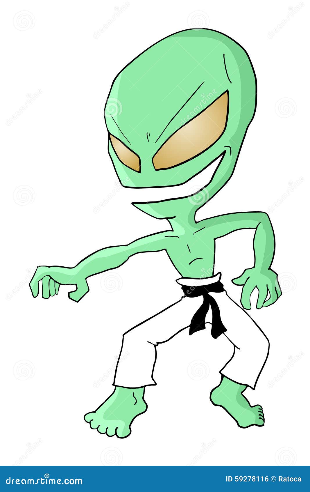 Alien fighter stock vector. Illustration of karate, skin - 59278116
