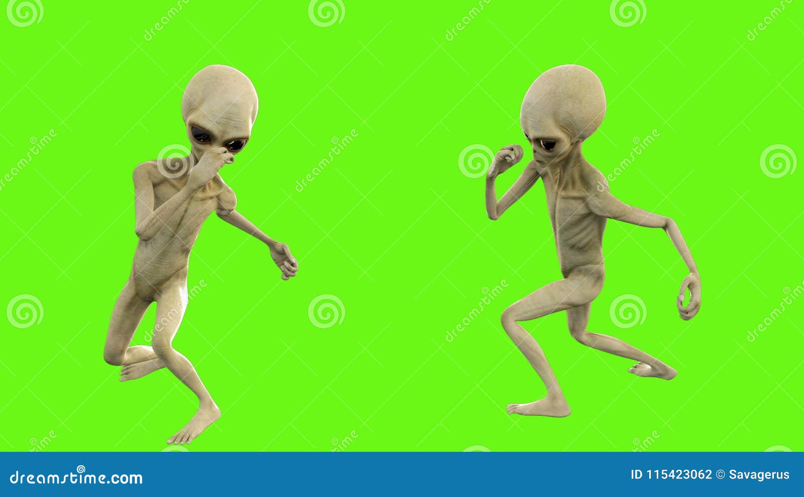 Alien Fights on Green Screen Stock Photo - Image of futuristic, earth ...