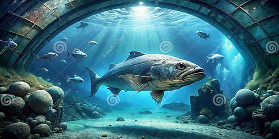 Alien Fish and Underwater Structure AI-Created Content Stock ...