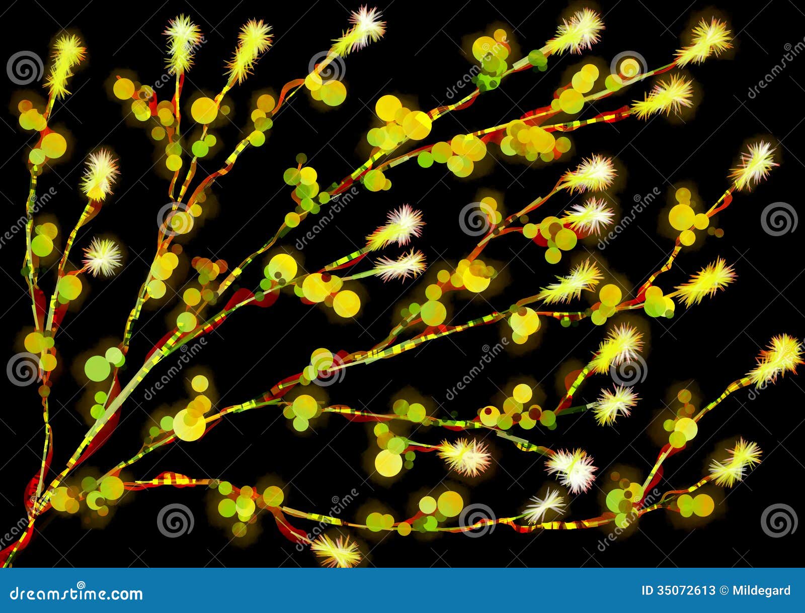 Alien flowers stock illustration. Illustration of artistic - 35072613