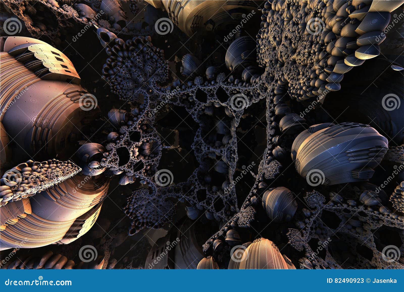 Alien fractal structure stock illustration. Illustration of illusion ...